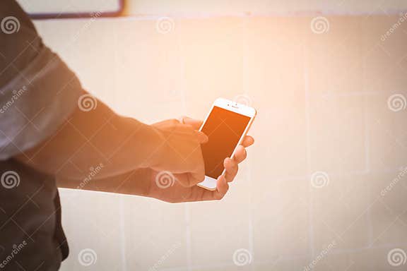 Engineer Using Smart Phone . Stock Image - Image of caucasian ...