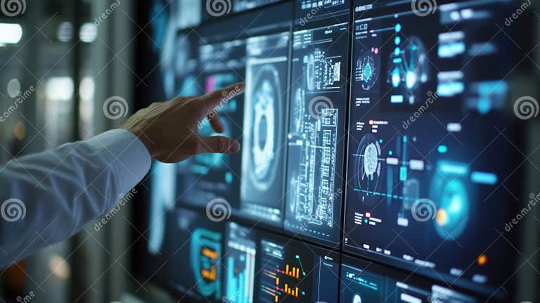 Engineer Using Touch Screen To Control Manufacturing Process in High ...