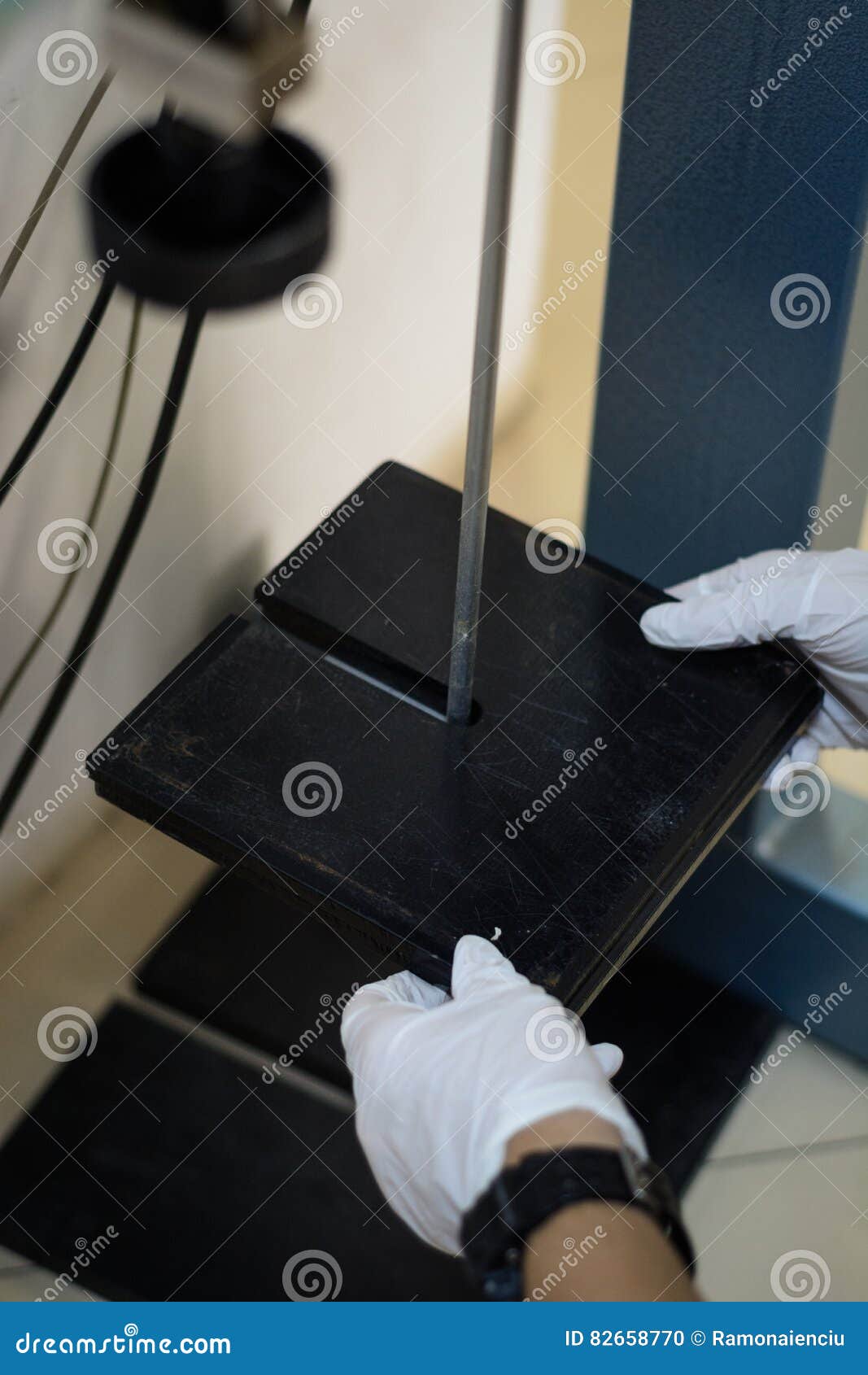 Engineer Using Weights in a Laboratory Test. Stock Photo - Image of ...