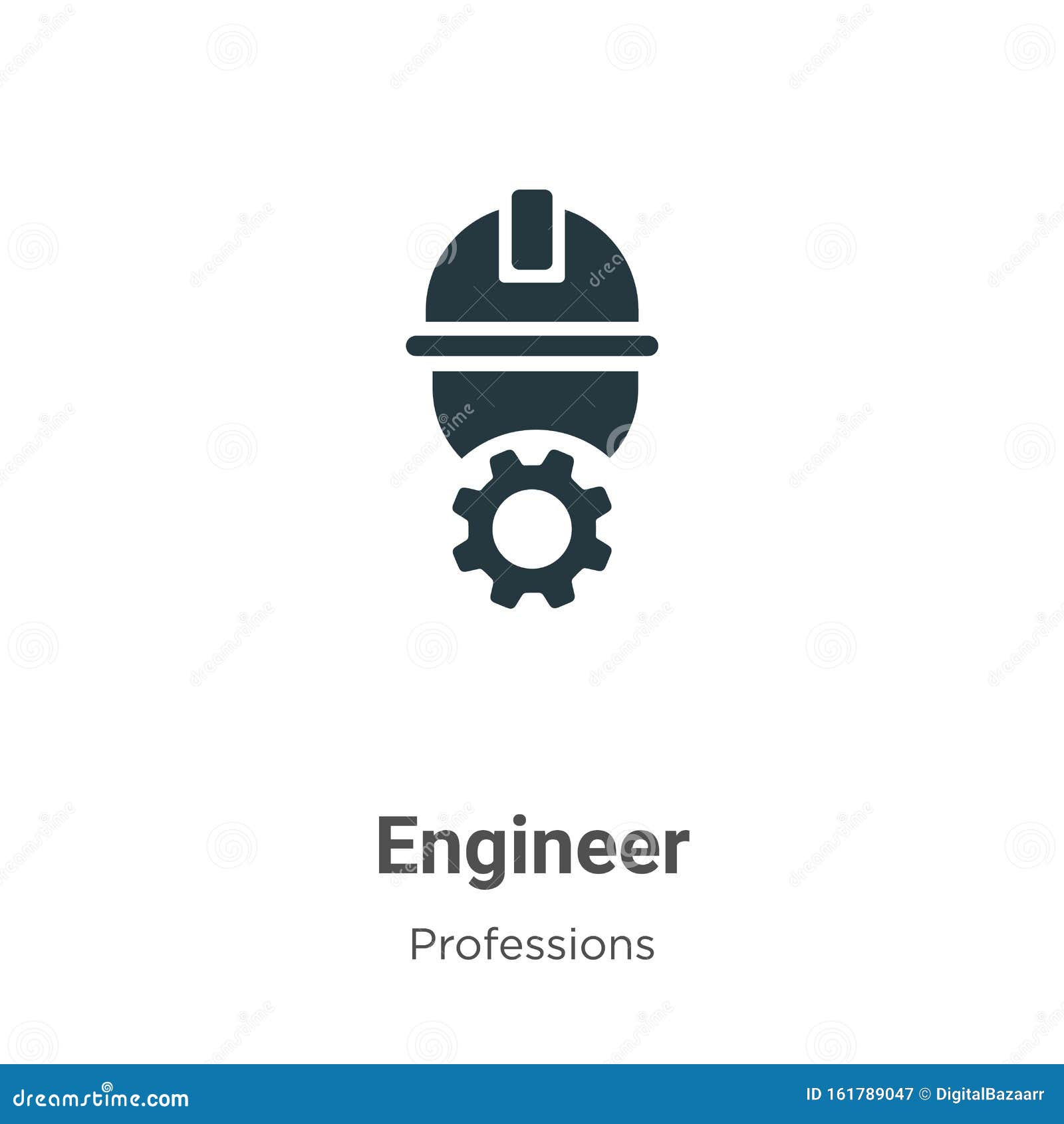 Engineer Vector Icon on White Background. Flat Vector Engineer Icon ...