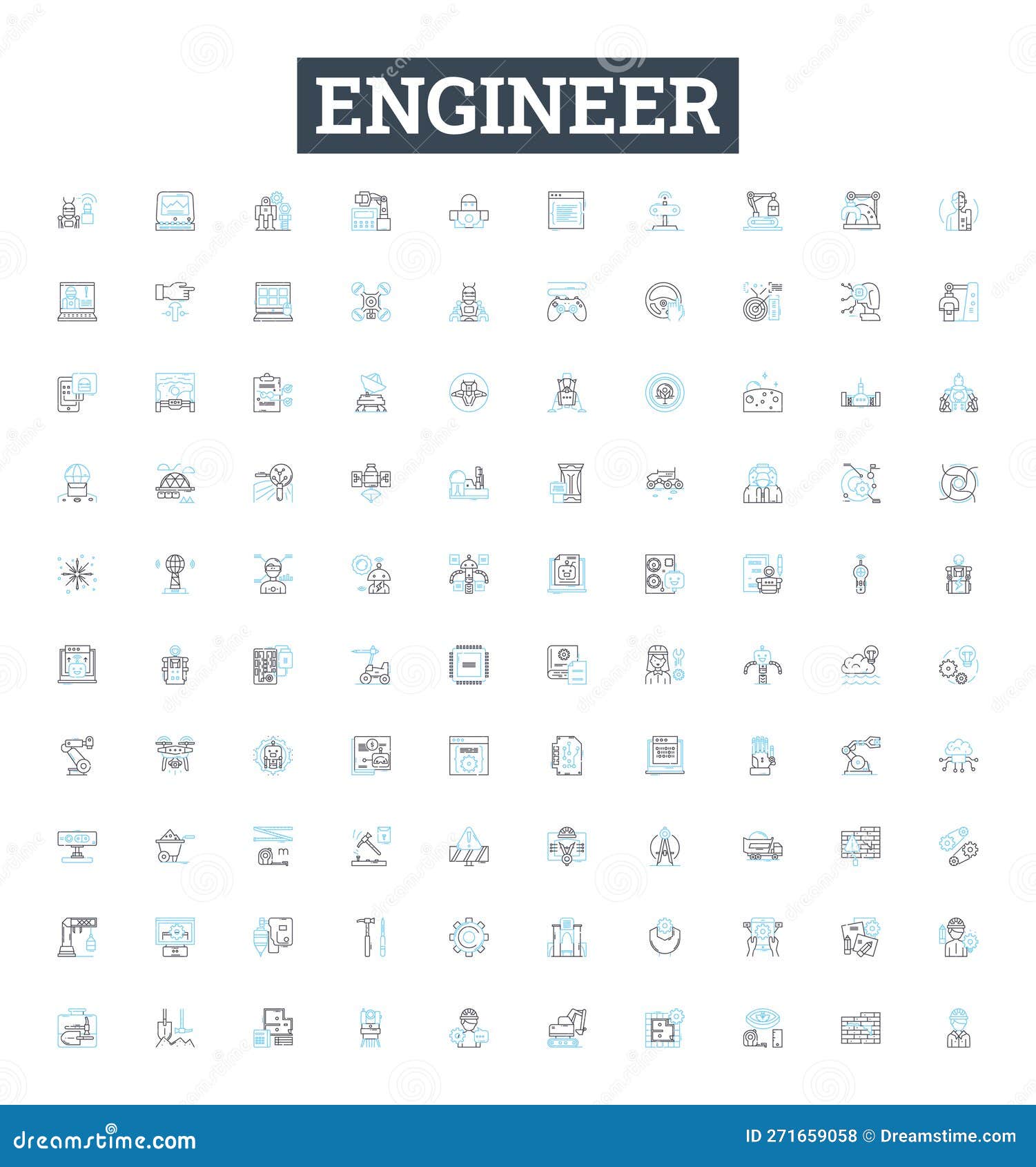 Engineer Vector Line Icons Set. Engineer, Technical, Mechanical ...