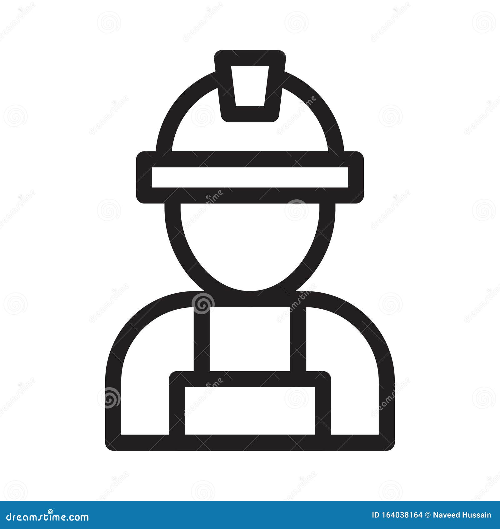 Engineer Vector Thin Line Icon Stock Illustration - Illustration of ...