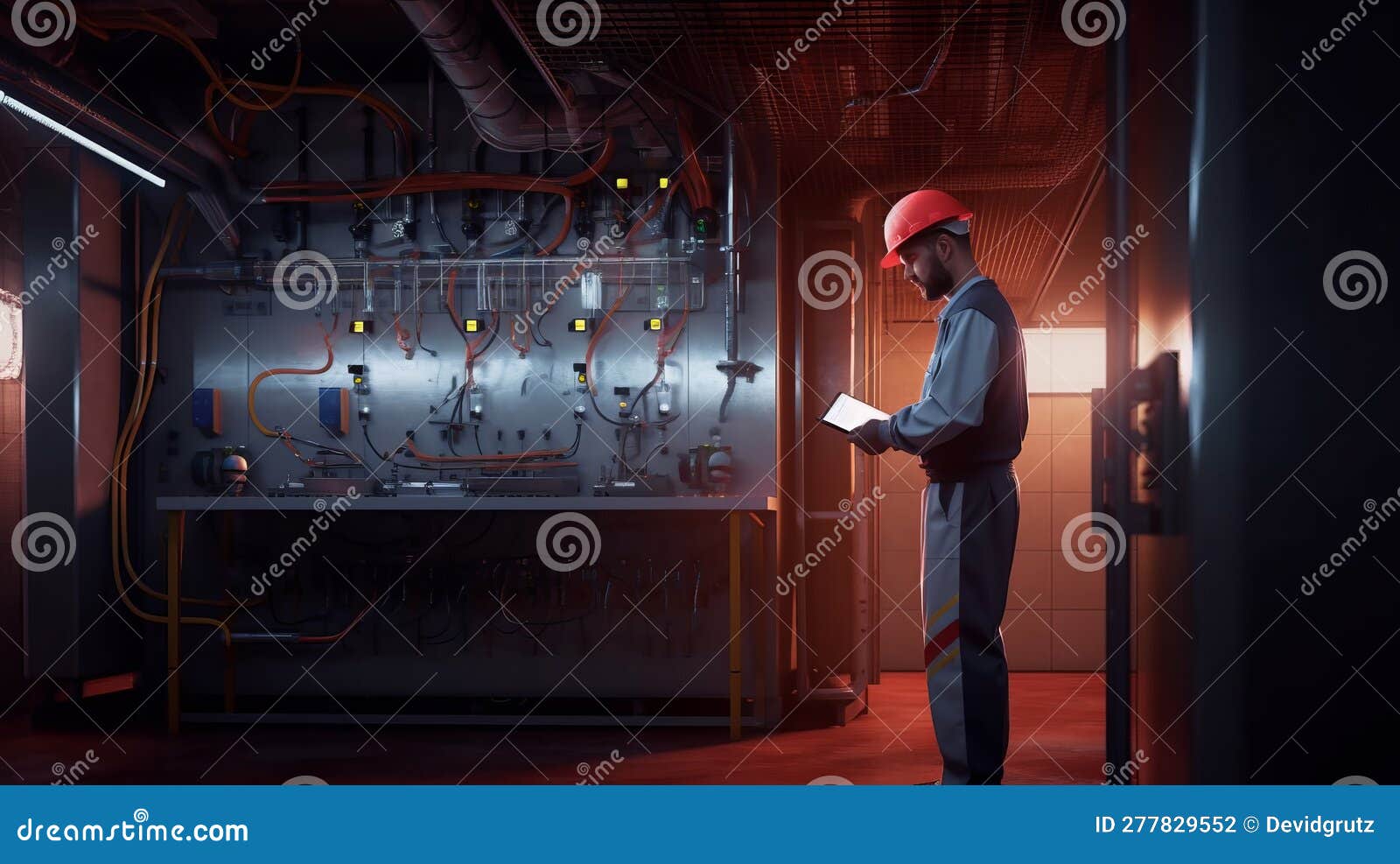 Engineer Verify the State of Work at the Facility. Generative AI Stock ...