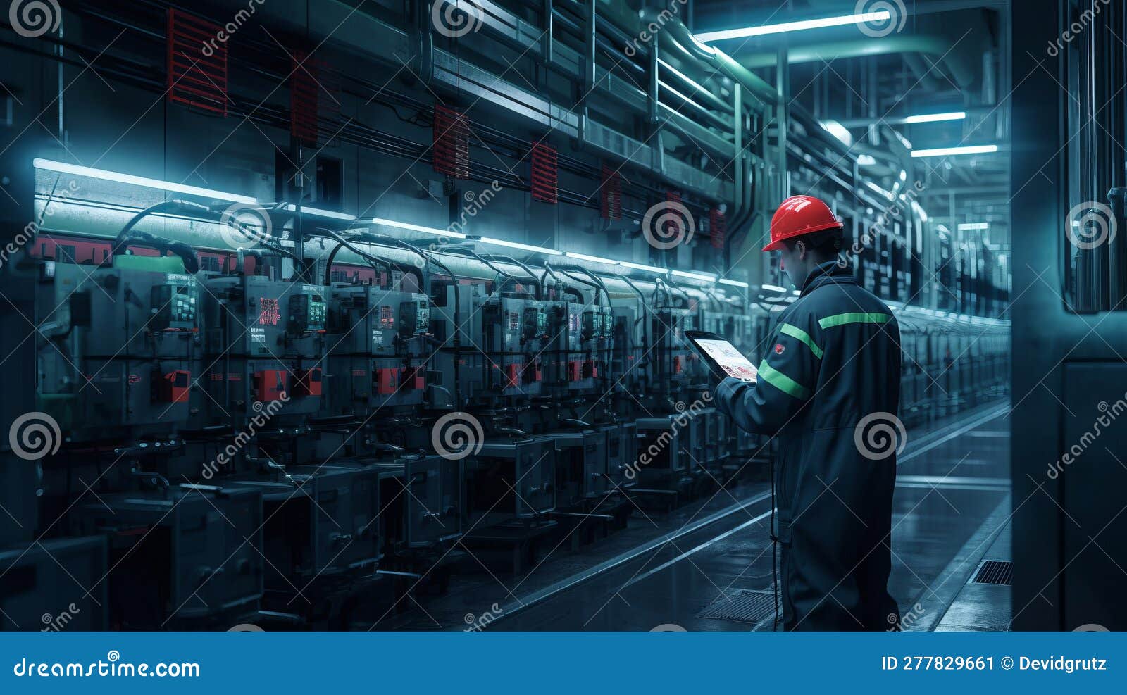 Engineer Verify the State of Work at the Facility. Generative AI Stock ...