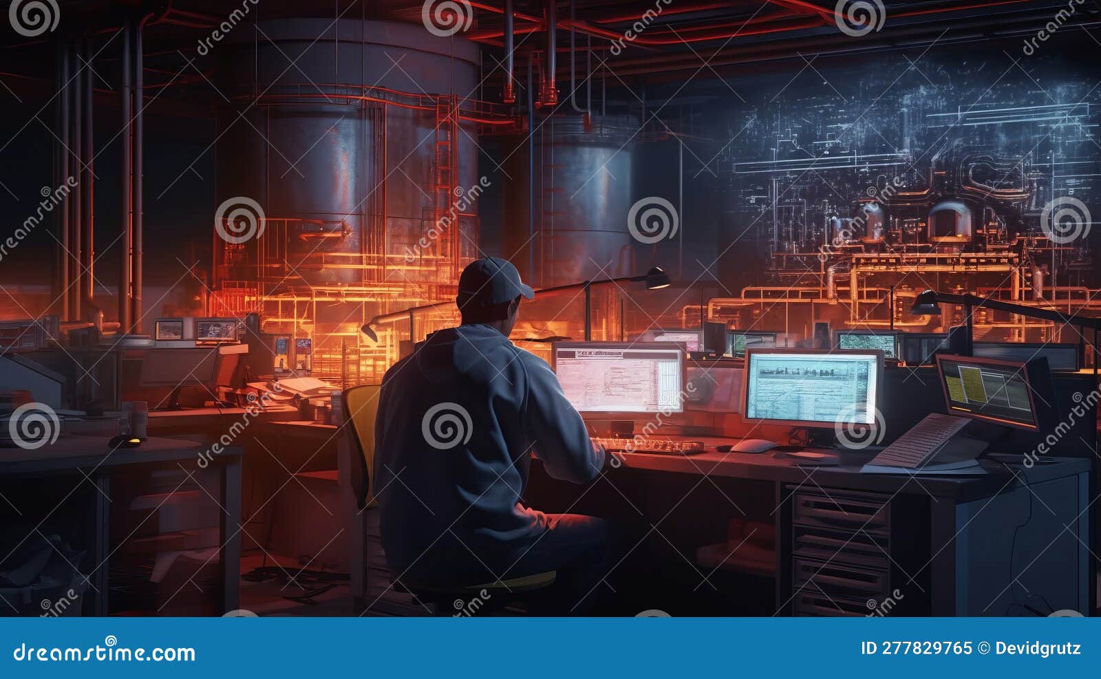 Engineer Verify the State of Work at the Facility. Generative AI Stock ...