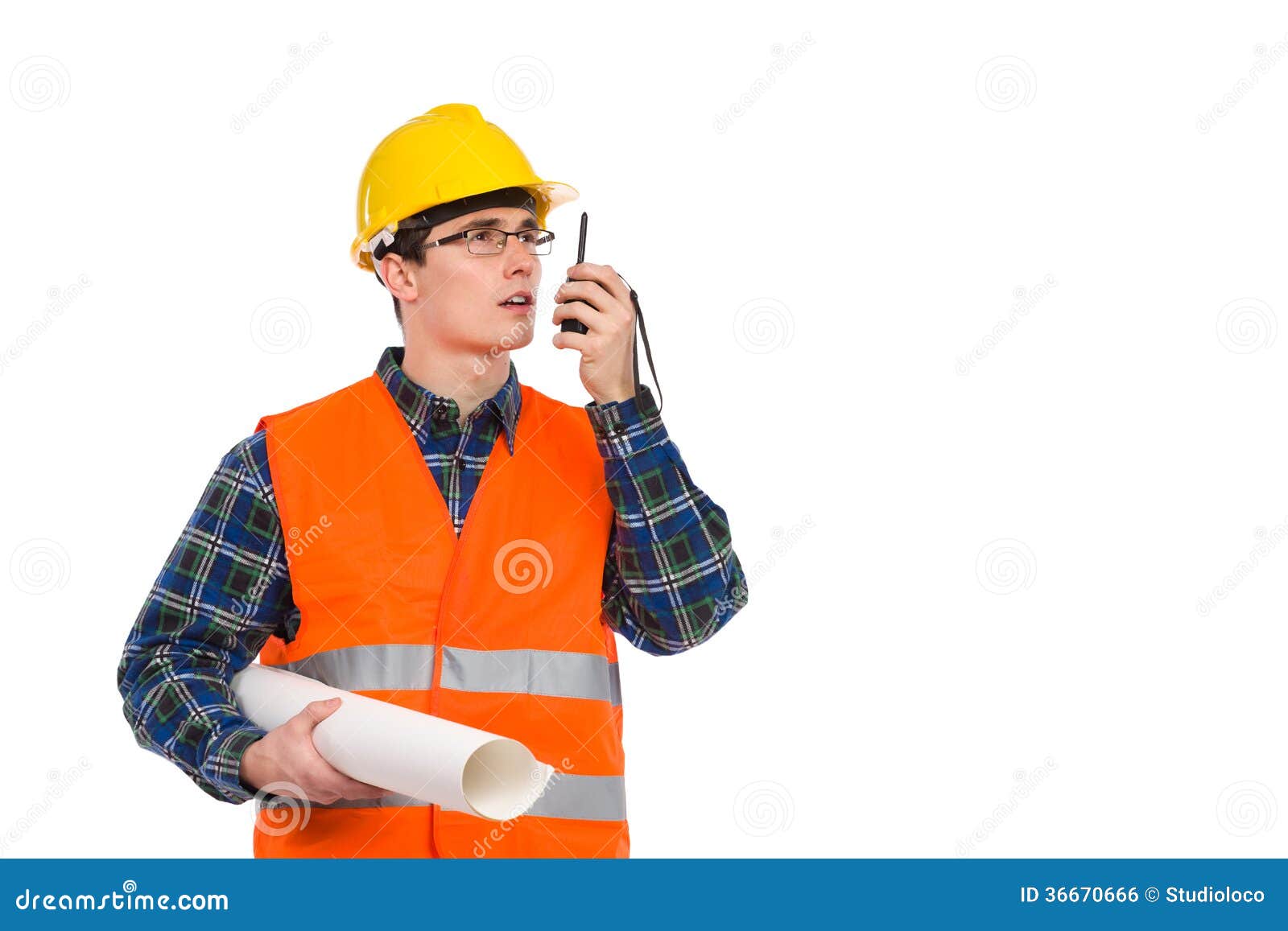 Engineer with Walkie-talkie. Stock Photo - Image of expertise ...