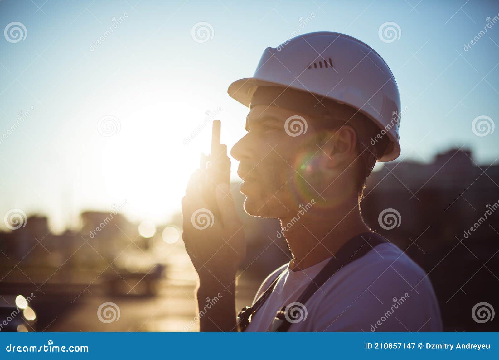 Engineer Walkie Talkie, Giving Instructions Stock Image - Image of ...