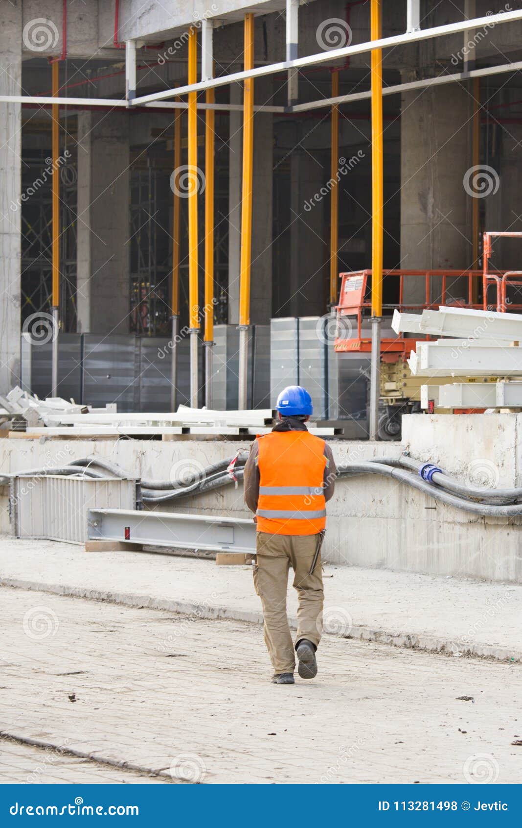 Engineer Walking at Construction Site Editorial Stock Photo - Image of ...