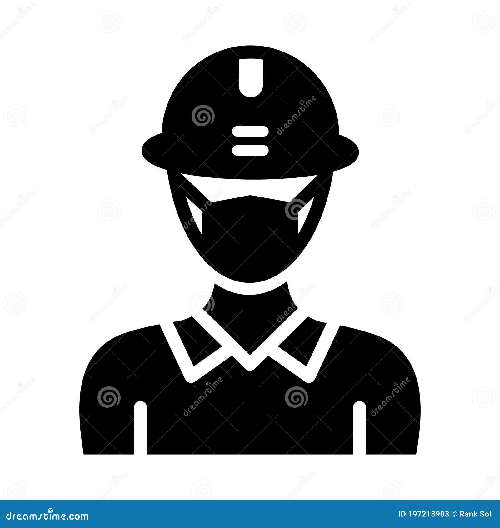 Engineer Wearing Mask Vector Icon Which Can Easily Modify or Edit Stock ...