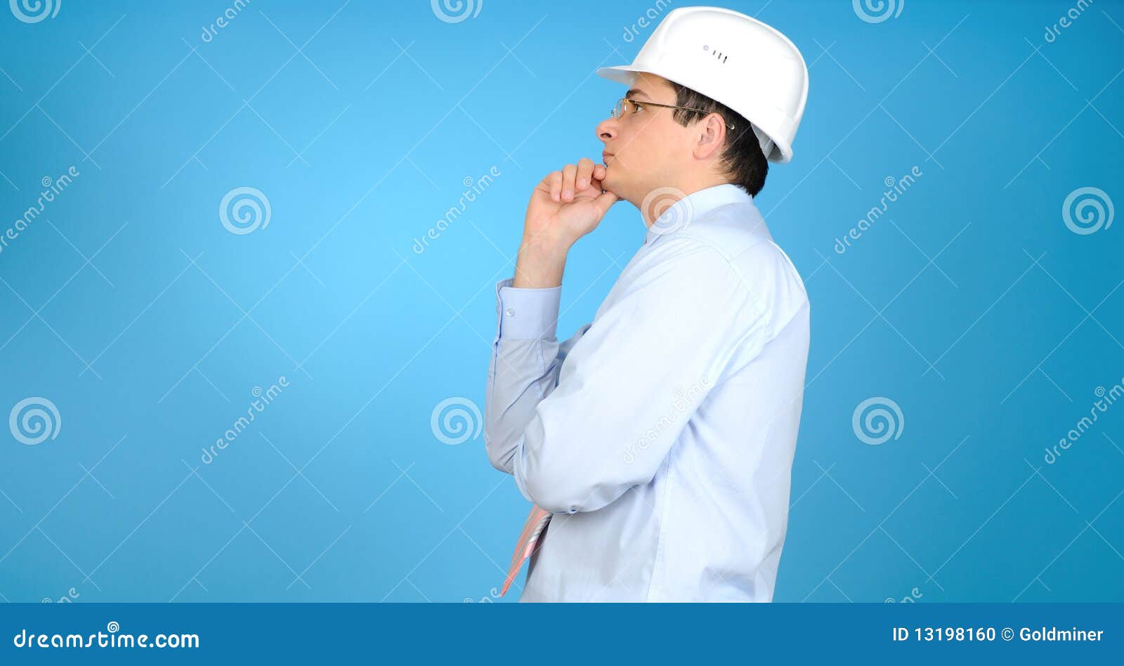 An Engineer with White Hard Hat Stock Photo - Image of communication ...