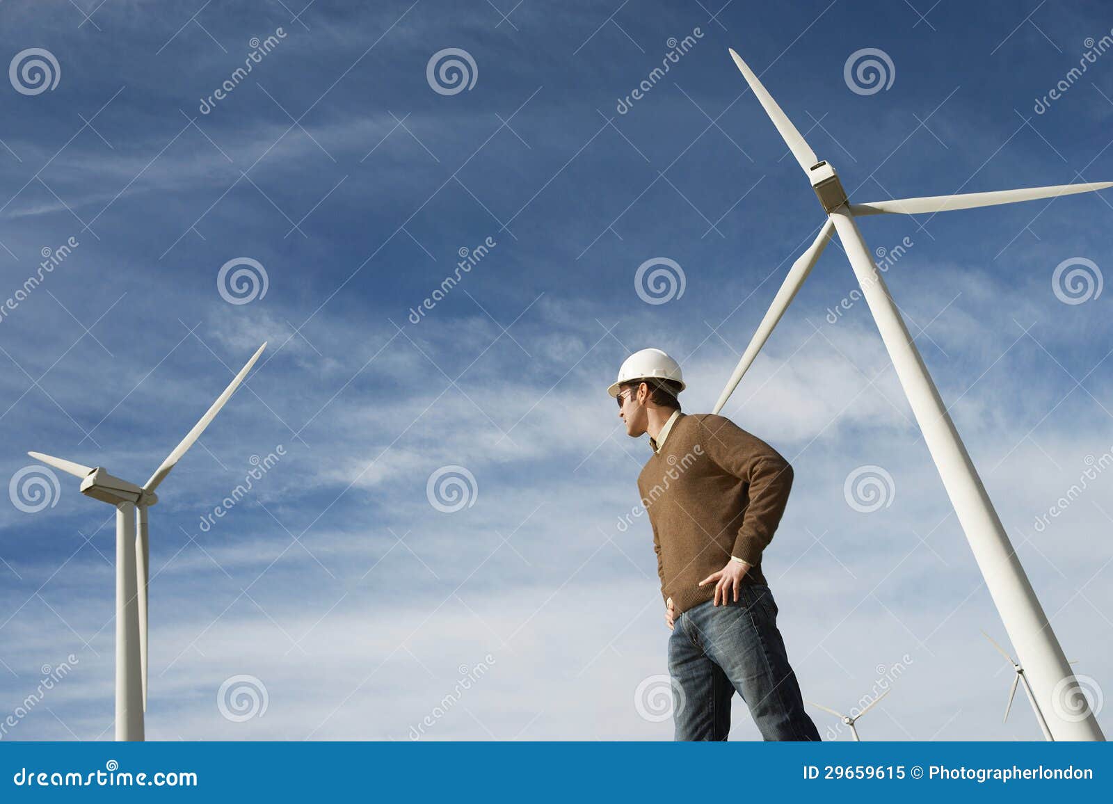 Engineer at Wind Farm stock image. Image of hardhat, adult - 29659615