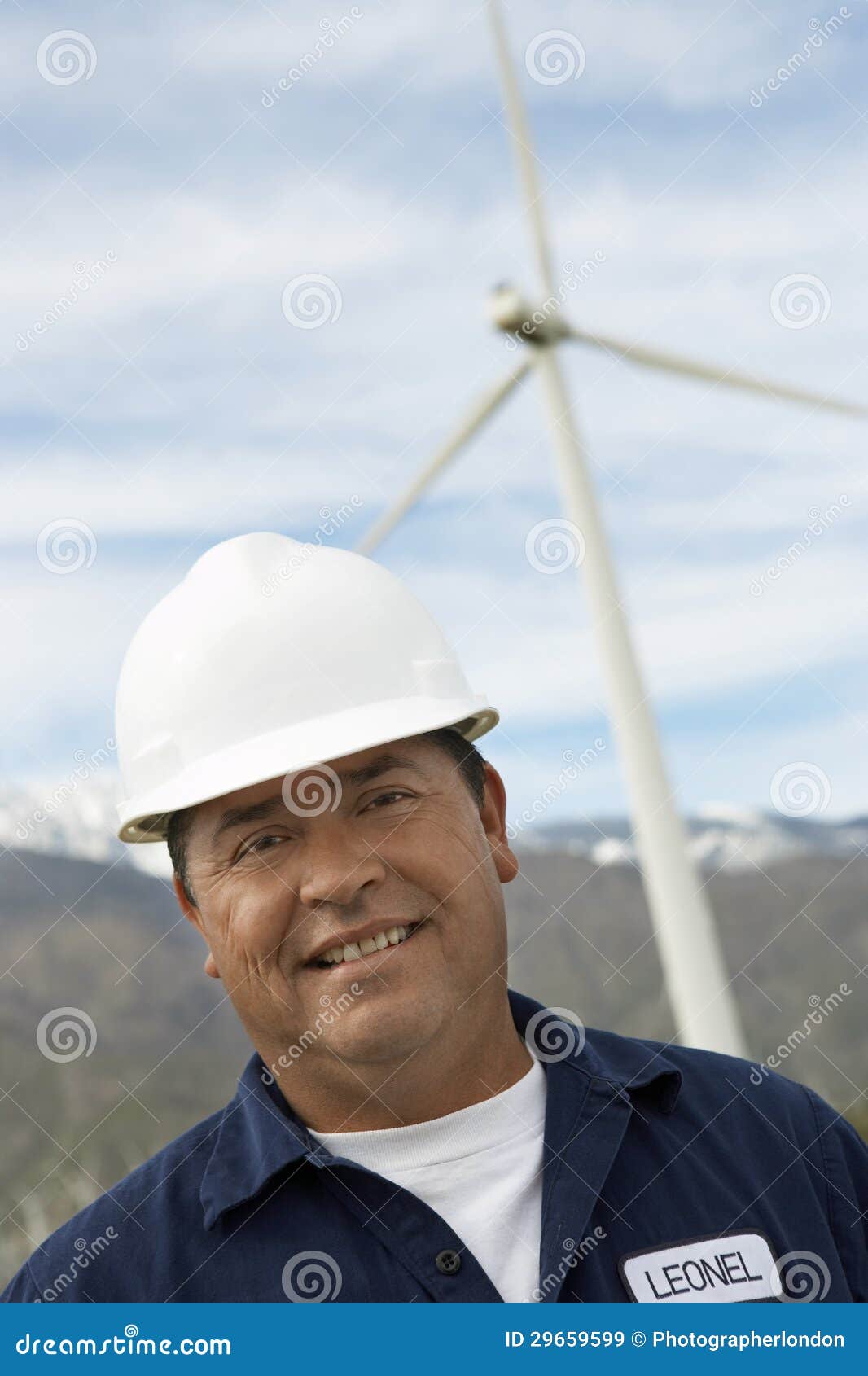 Engineer at Wind Farm Portrait Stock Image - Image of portrait, male ...