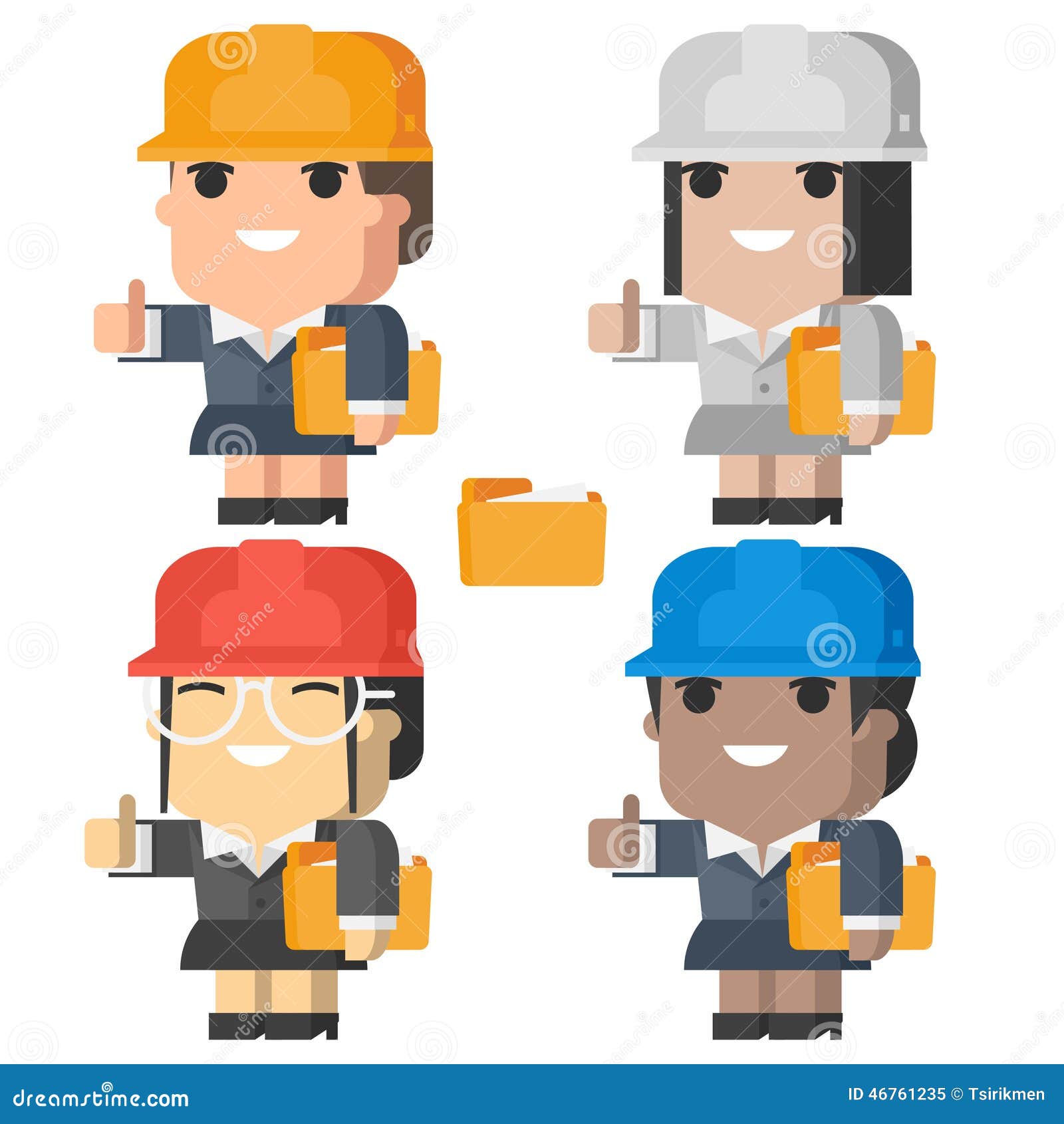 Engineer Man Smiling And Showing Thumbs Up Vector Illustration ...