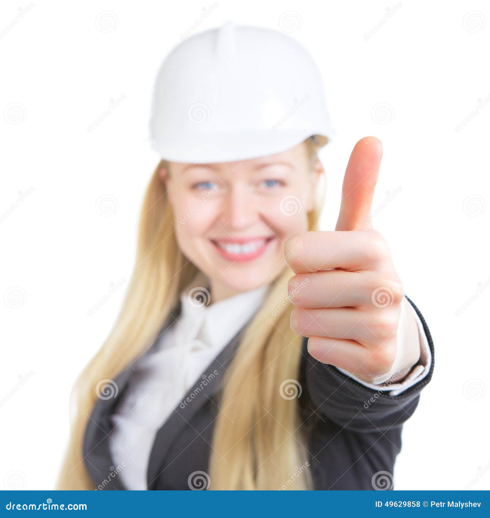 Engineer Woman Thumbs Up stock photo. Image of architecture - 49629858