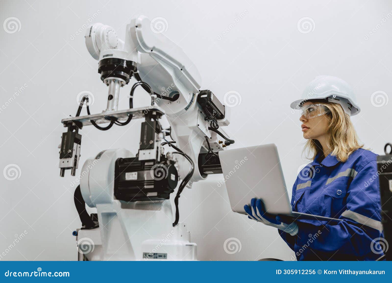 Engineer Women University Student Learn Control Operate and Program ...