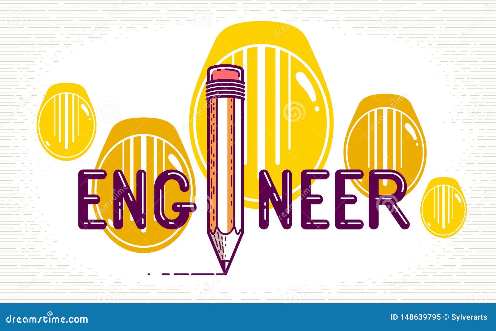 Engineer Word with Pencil instead of Letter I and Helmets, Engineering ...