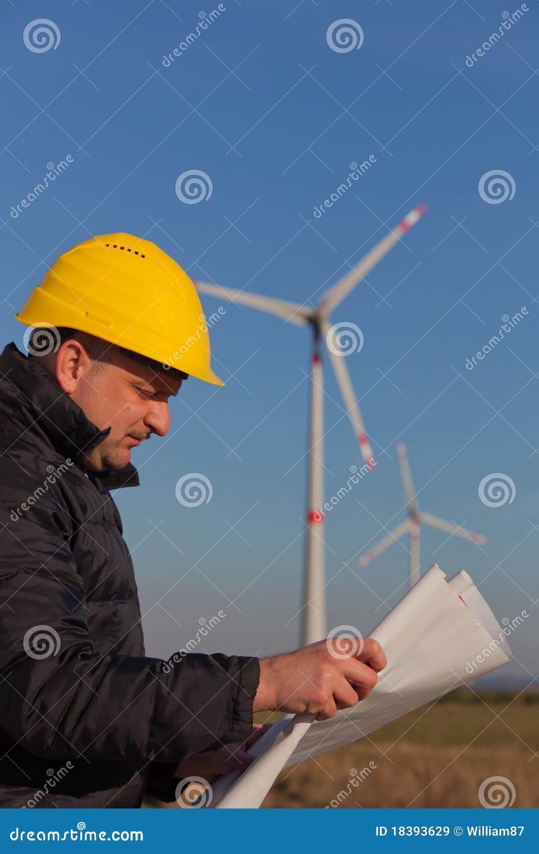 Engineer at Work stock image. Image of protective, aerogenerator - 18393629