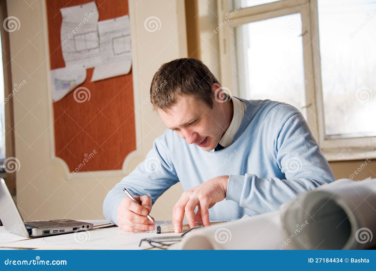 Engineer in work. stock photo. Image of plan, designer - 27184434