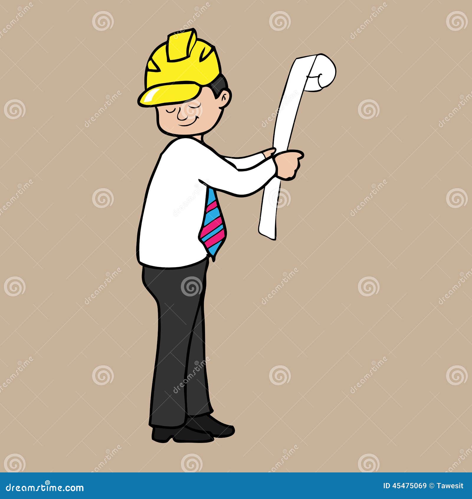Engineer at work stock vector. Illustration of isolated - 45475069