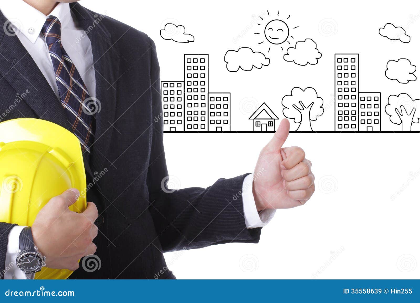 Engineer with Work Concept Building Home and Town Stock Image - Image ...