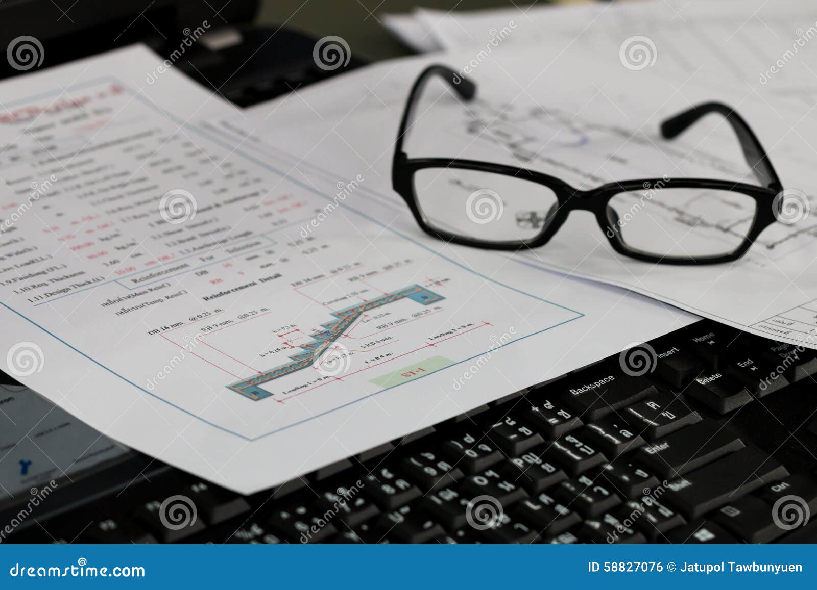 Engineer work table stock photo. Image of office, architectural - 58827076