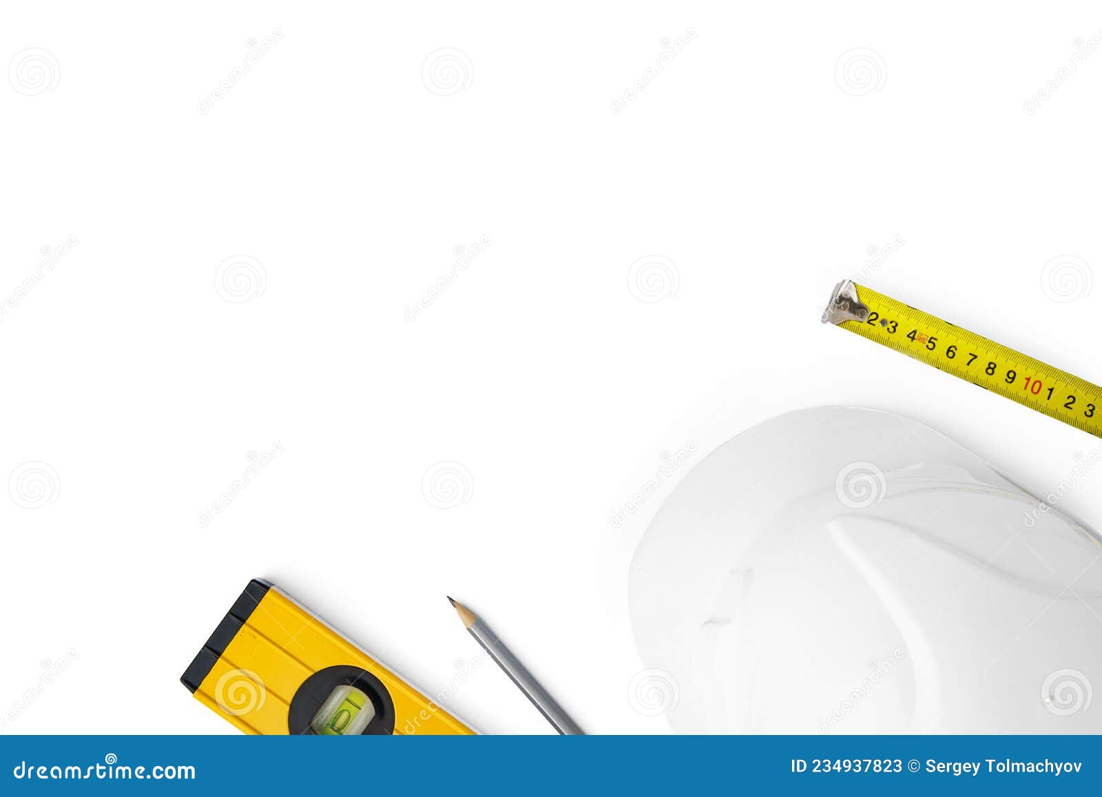 Engineer Work Tools Isolated on White Background Stock Image - Image of ...