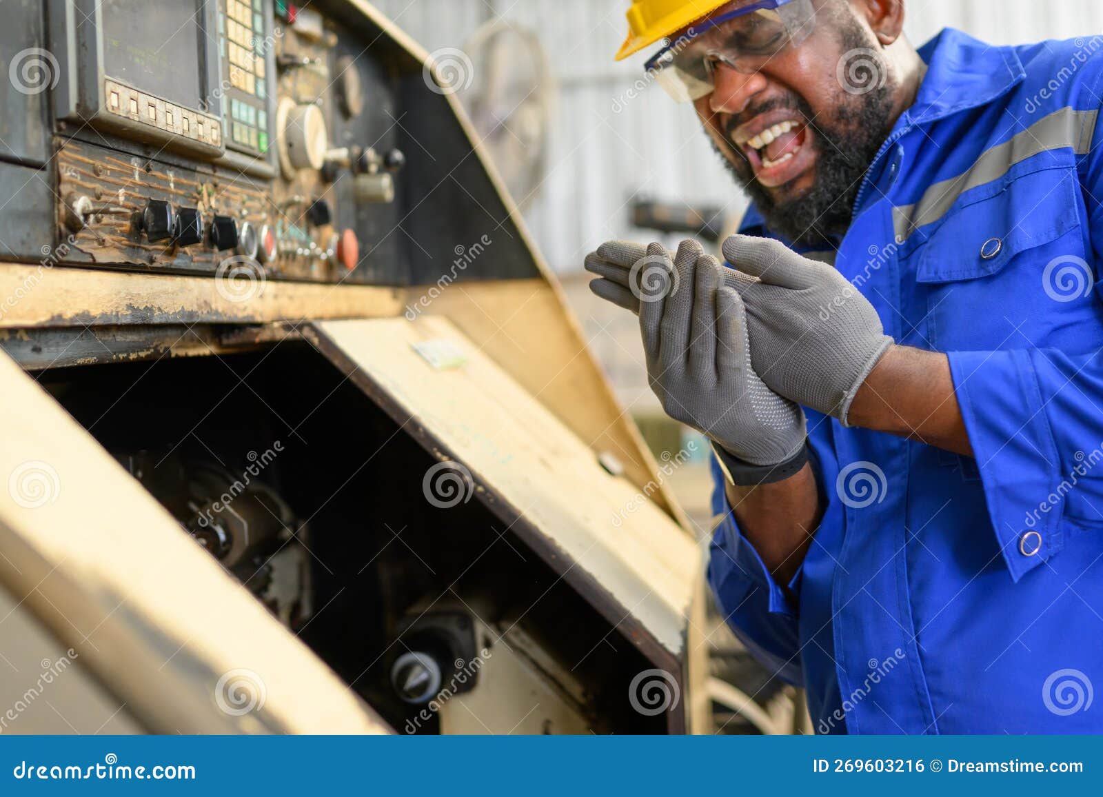 Engineer Worker with Accident at Factory Stock Photo - Image of ...