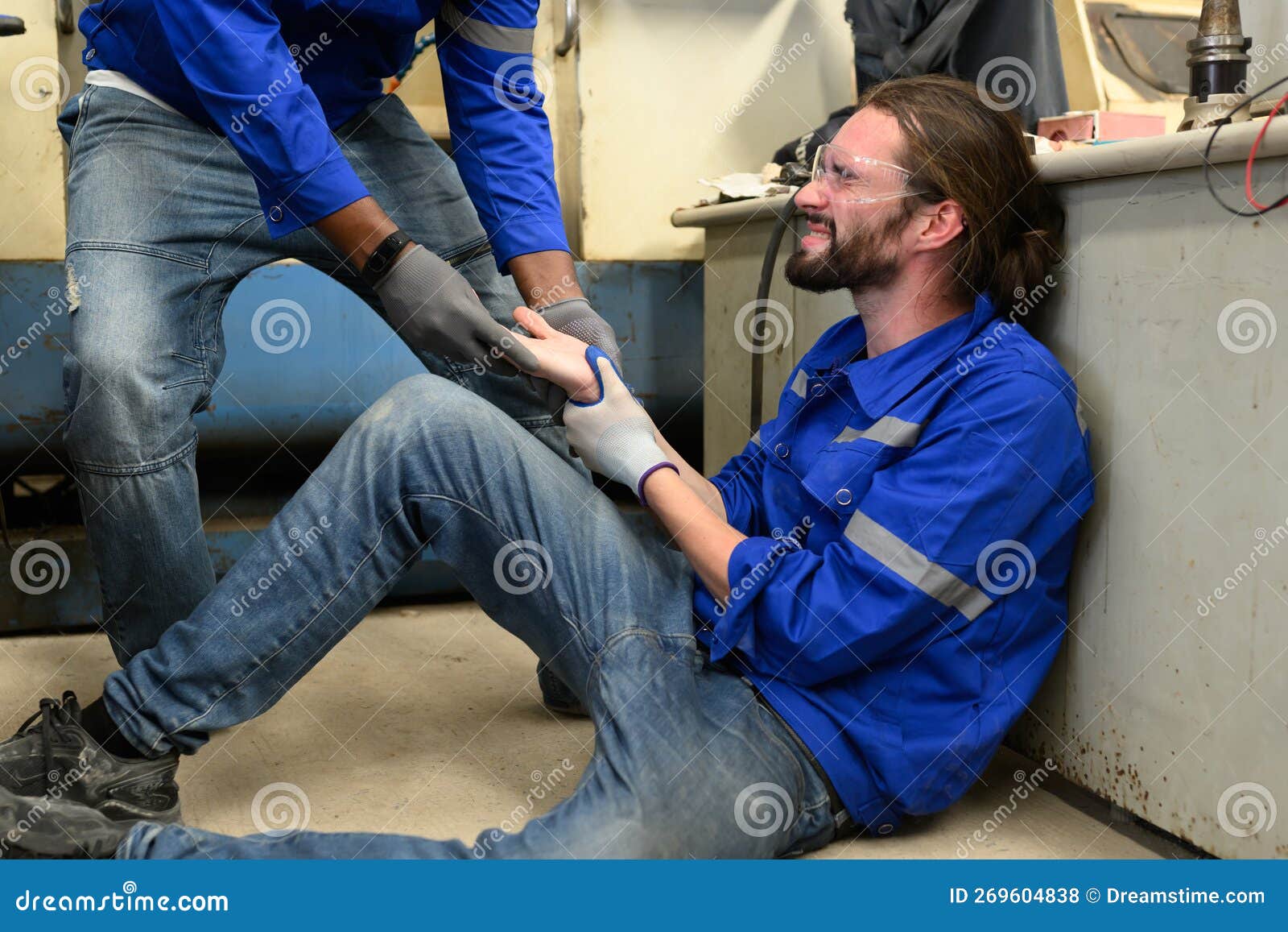Engineer Worker with Accident at Factory Stock Photo - Image of ...