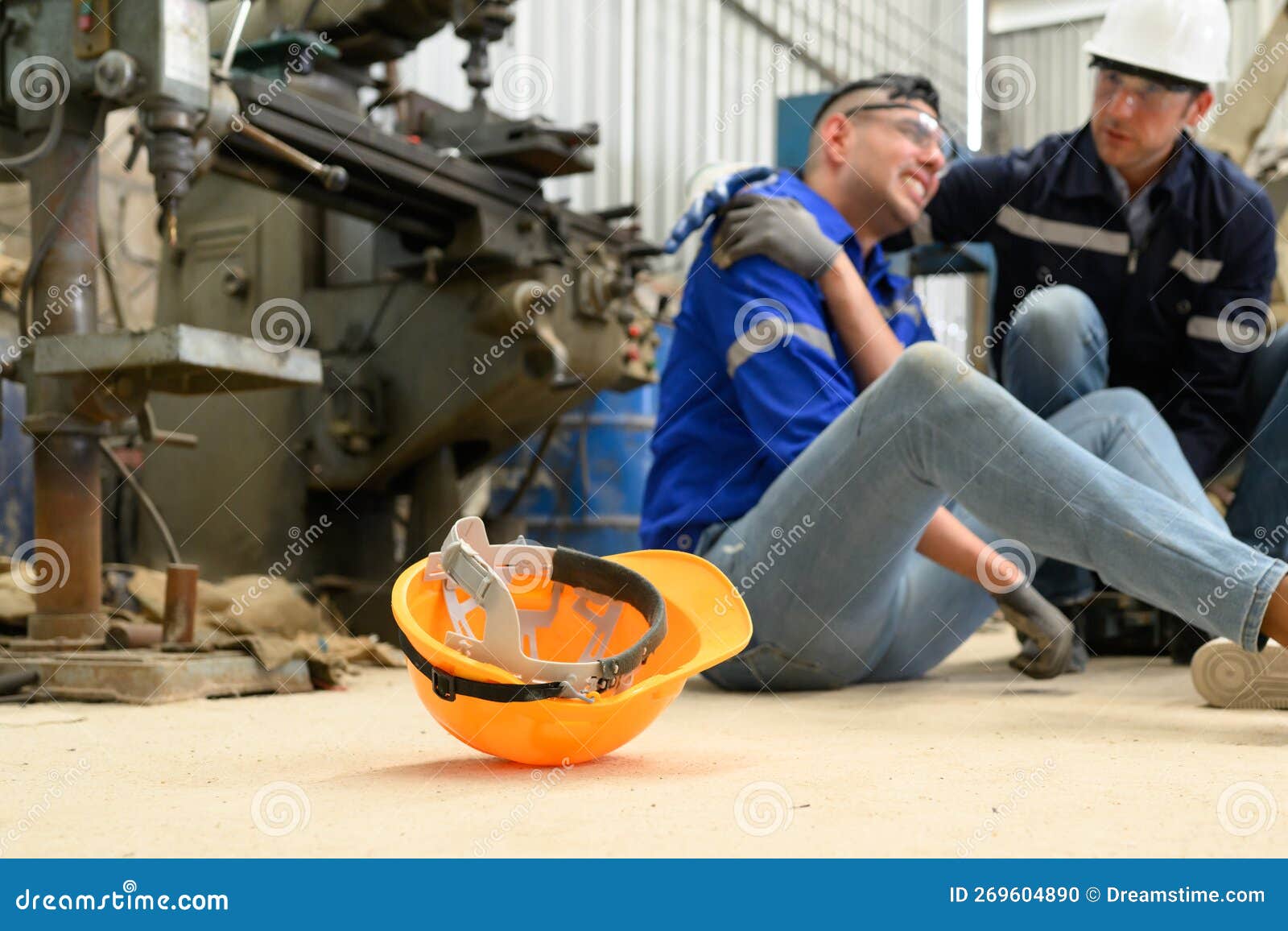 Engineer Worker with Accident at Factory Stock Photo - Image of painful ...