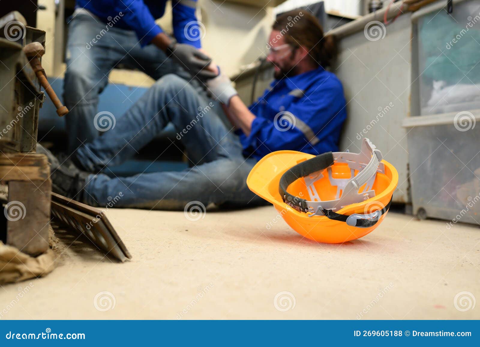 Engineer Worker with Accident at Factory Stock Photo - Image of ...