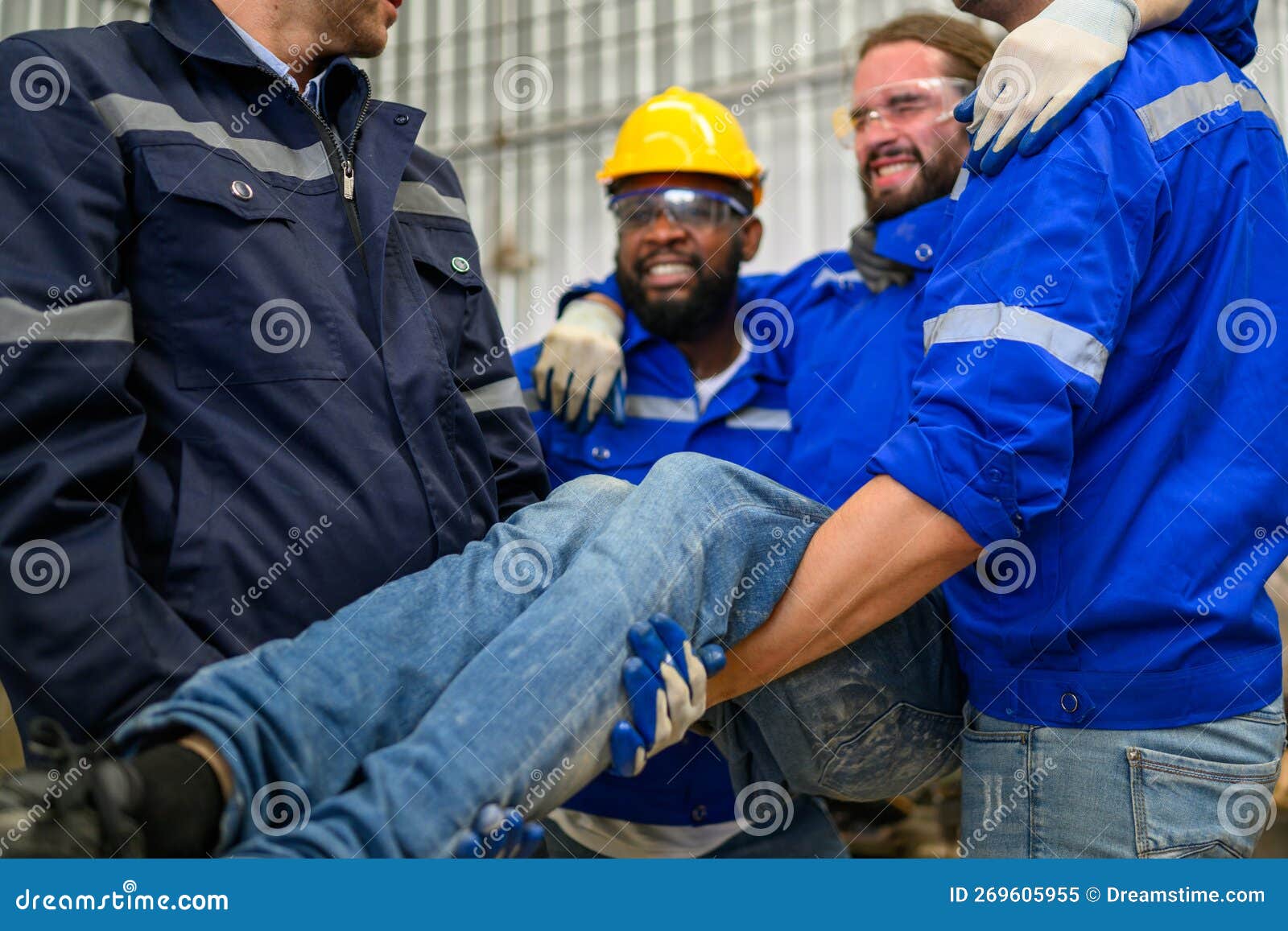 Engineer Worker with Accident at Factory Stock Image - Image of ...