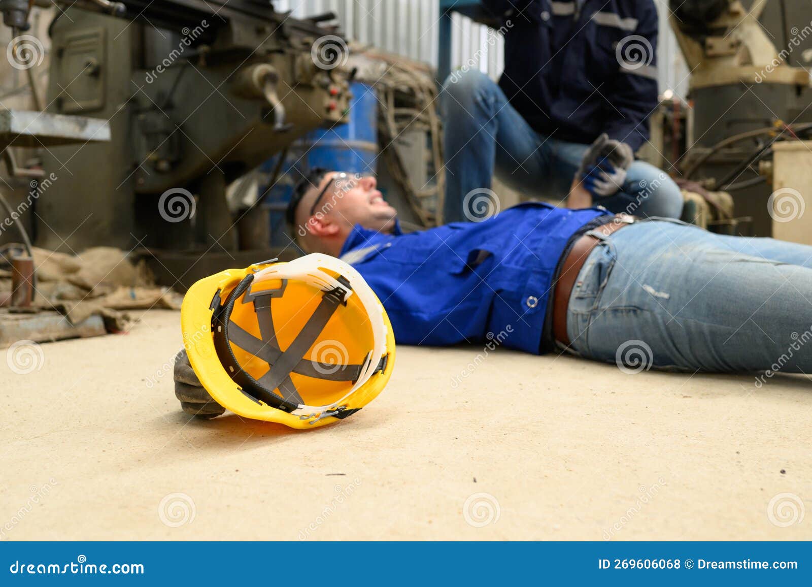 Engineer Worker with Accident at Factory Stock Photo - Image of ...