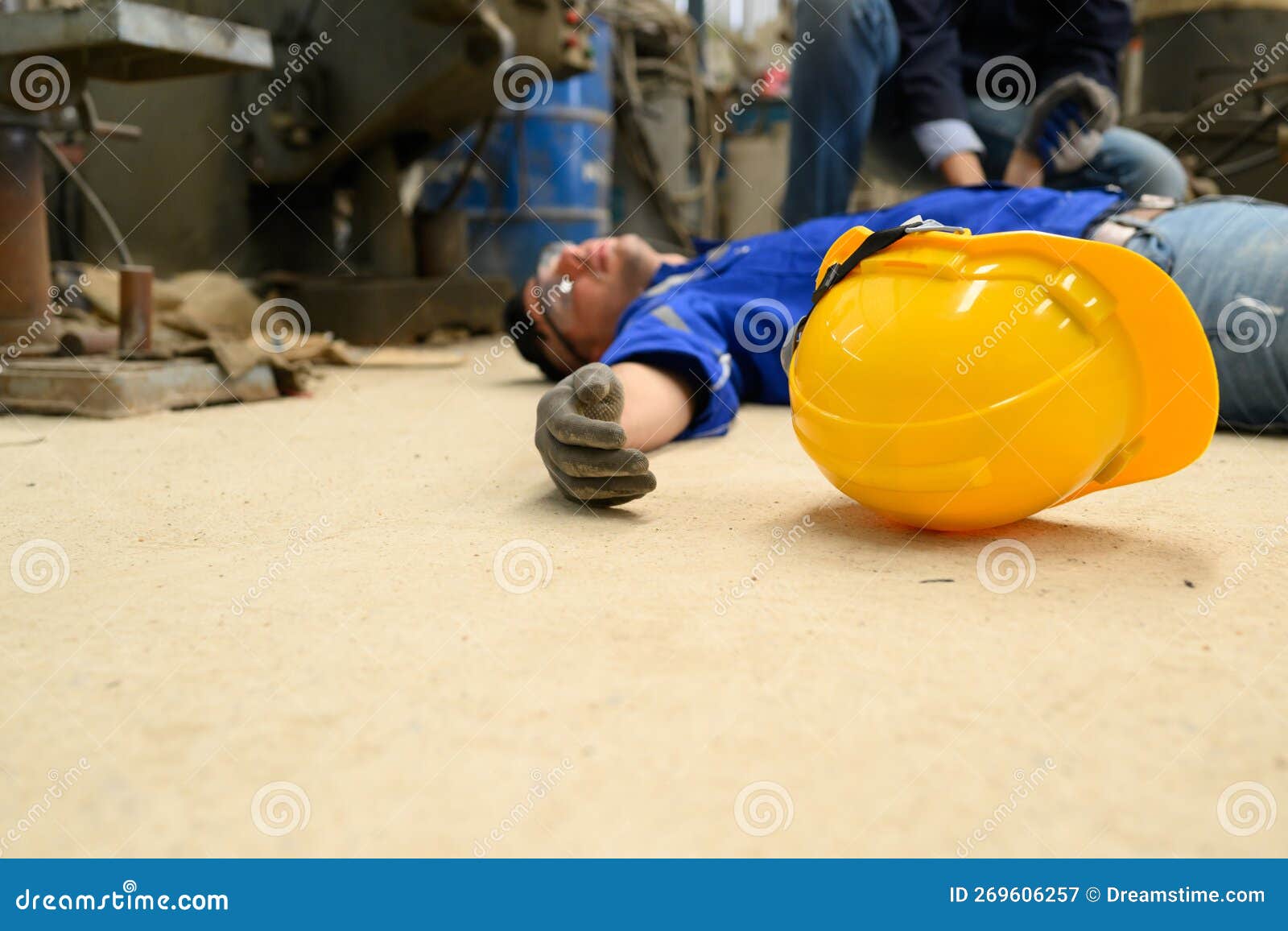 Engineer Worker with Accident at Factory Stock Image - Image of ...