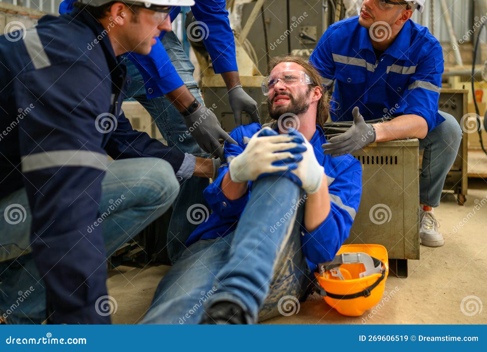 Engineer Worker with Accident at Factory Stock Image - Image of ...