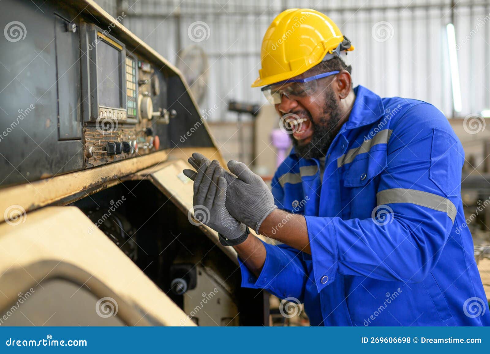 Engineer Worker with Accident at Factory Stock Photo - Image of factory ...