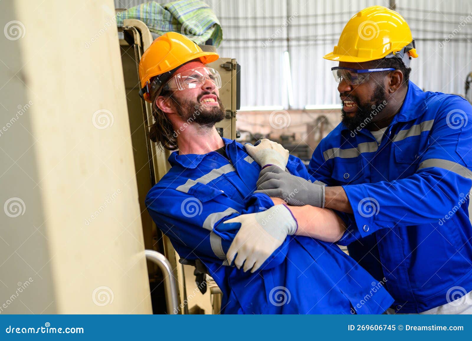 Engineer Worker with Accident at Factory Stock Image - Image of ...