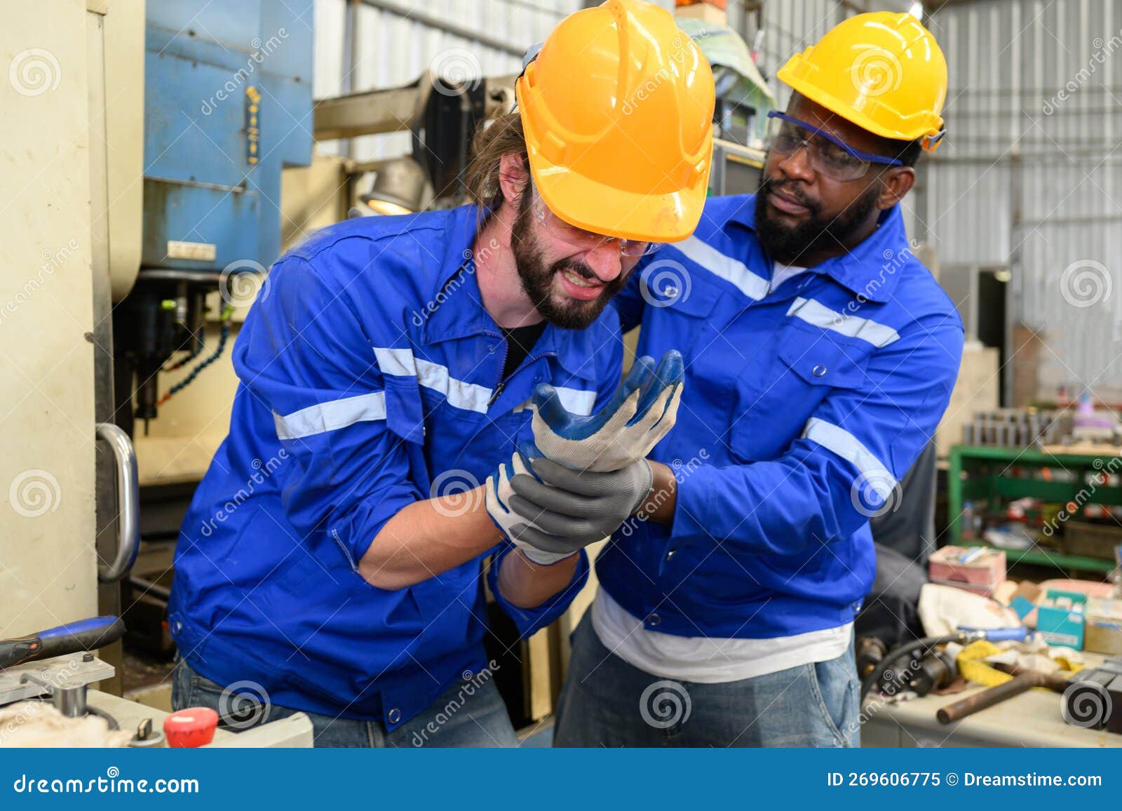 Engineer Worker with Accident at Factory Stock Image - Image of falling ...