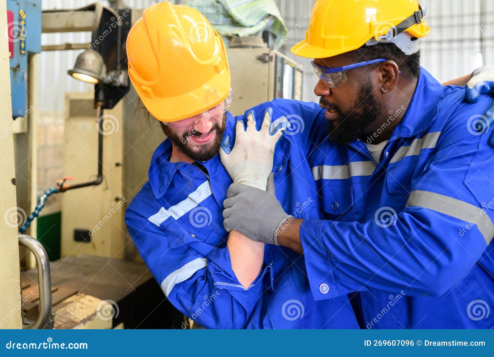 Engineer Worker with Accident at Factory Stock Photo - Image of ...