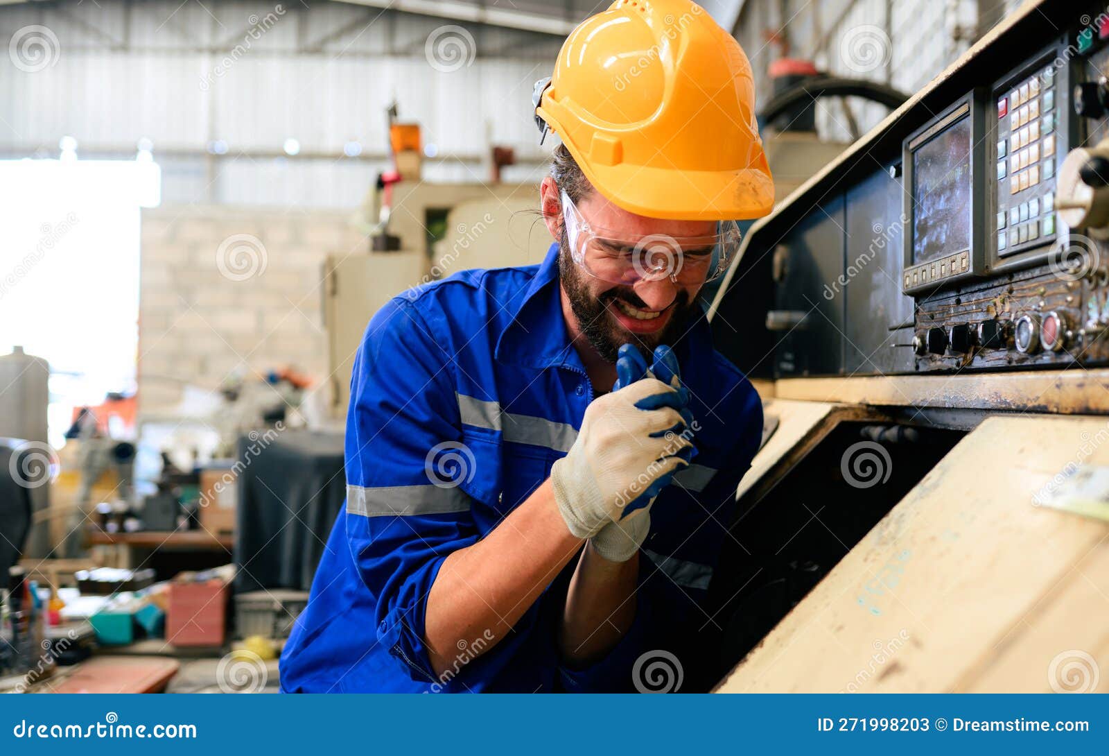 Engineer Worker with Accident at Factory Stock Image - Image of working ...