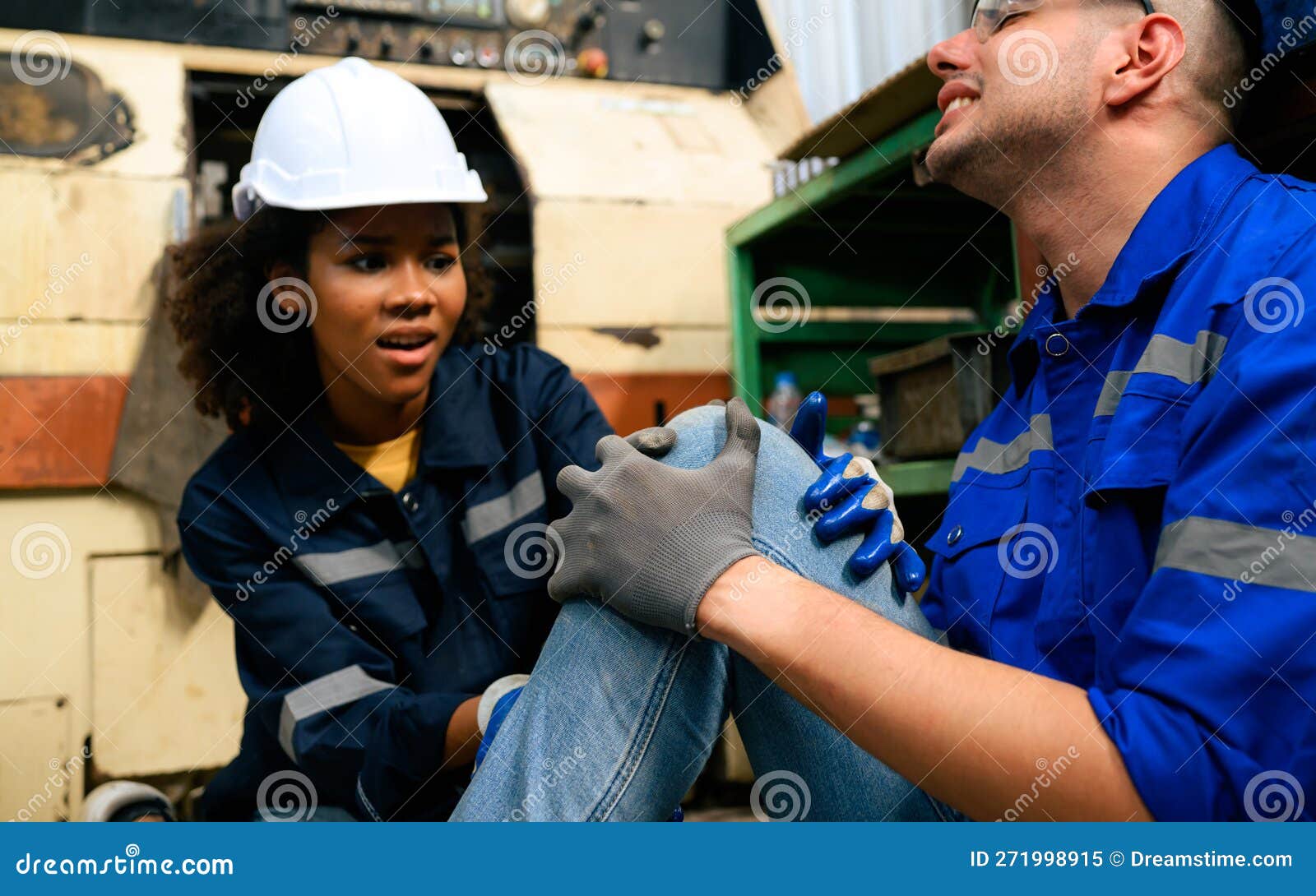 Engineer Worker with Accident at Factory Stock Image - Image of ...
