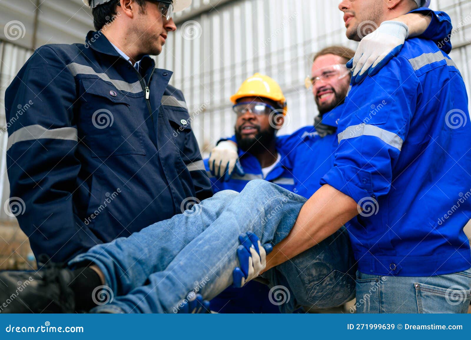Engineer Worker with Accident at Factory Stock Image - Image of injury ...