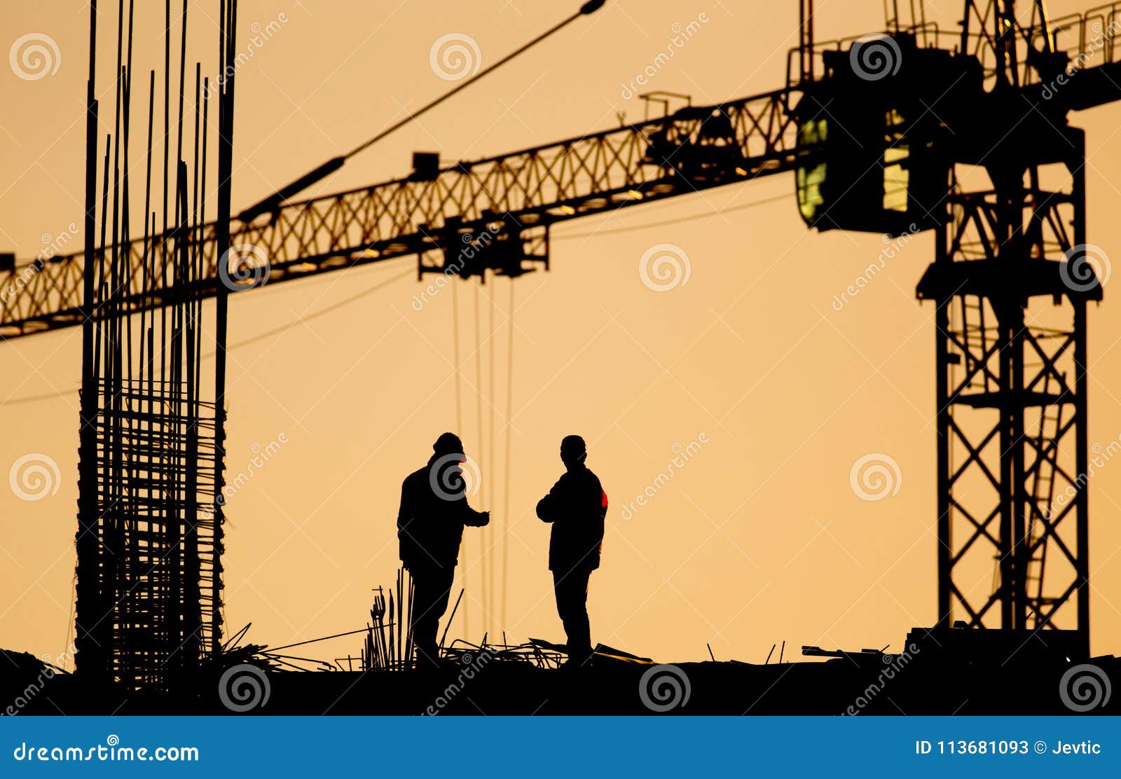Engineer and Worker at Building Site Editorial Stock Photo - Image of ...