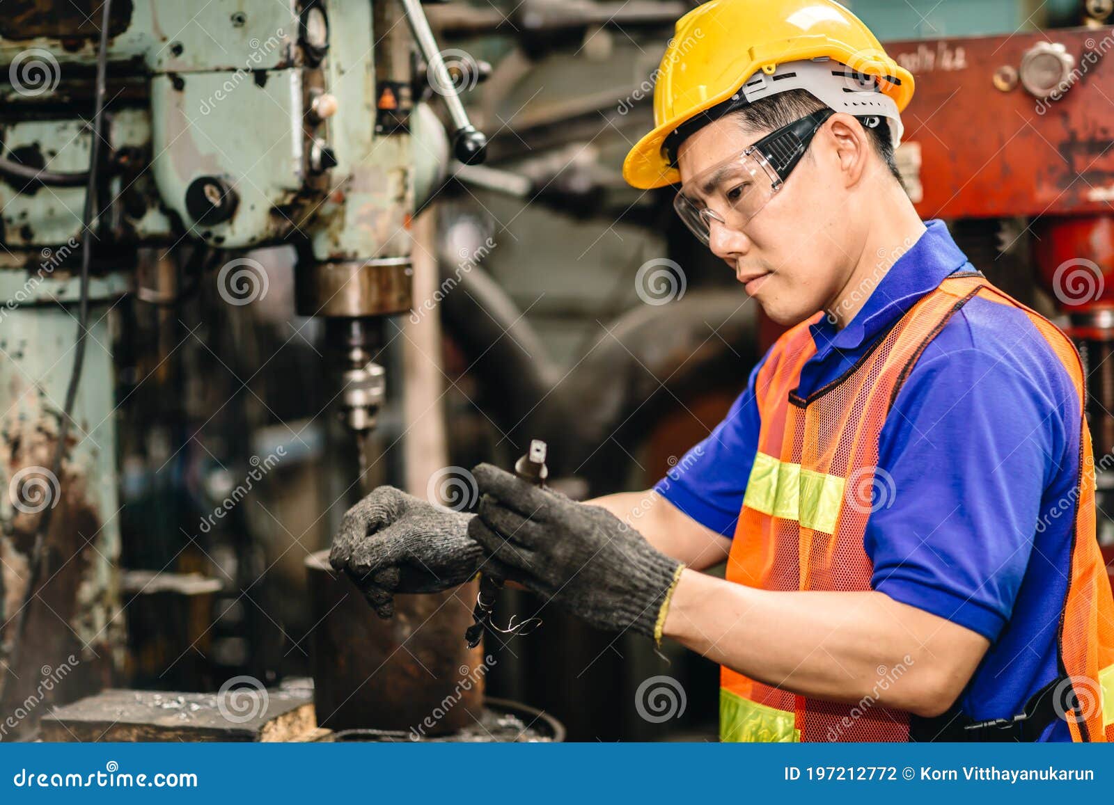 Drilling Engineer Holds Steel Bit For Geological Exploration For Oil ...