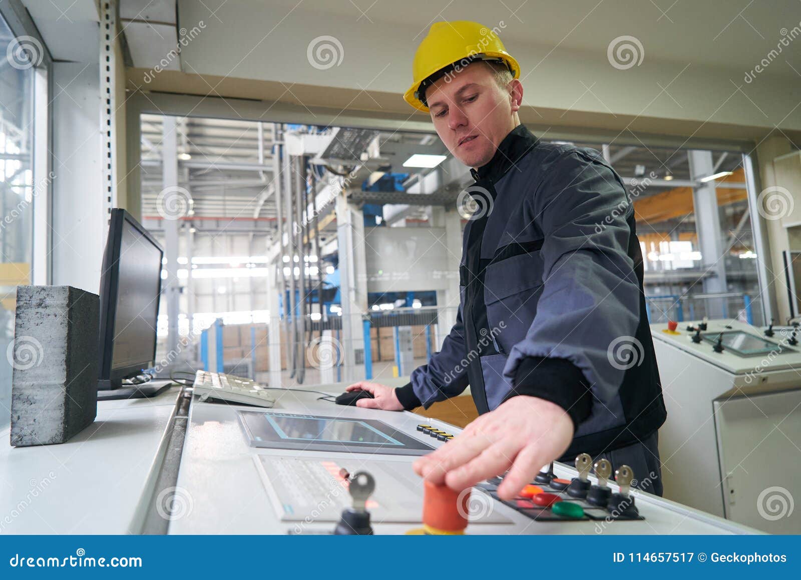 Engineer Worker at Control Room Stock Image - Image of operator ...