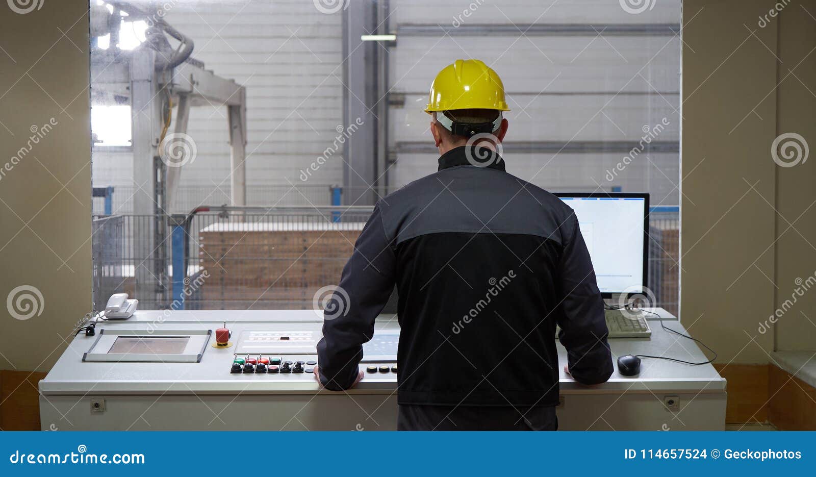 Engineer Worker at Control Room Stock Photo - Image of portrait ...
