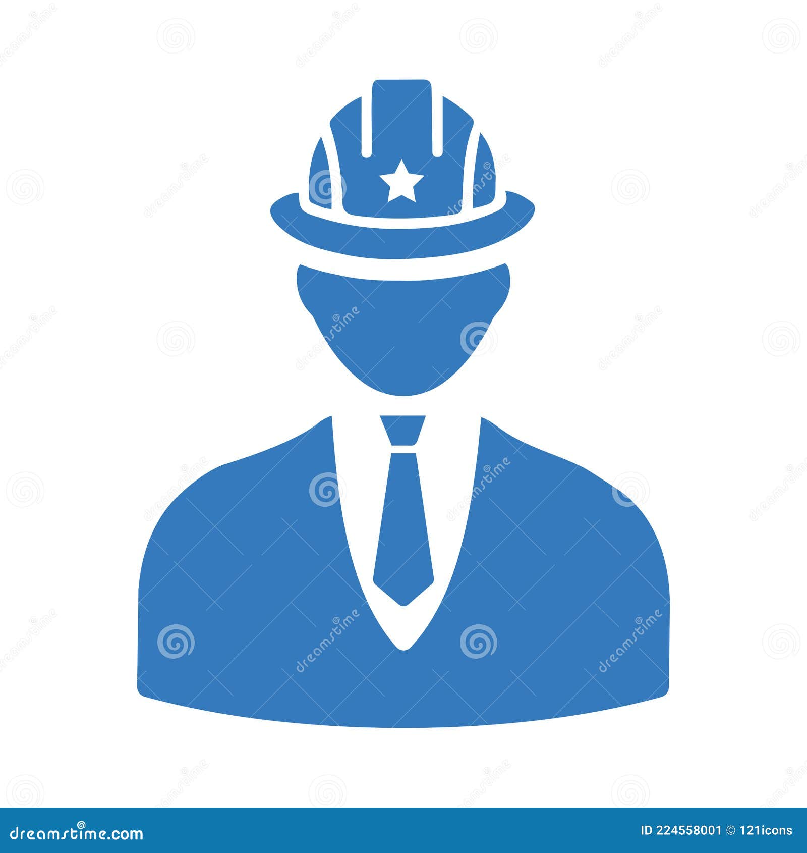 Engineer, Worker Icon. Blue Color Design Stock Vector - Illustration of ...