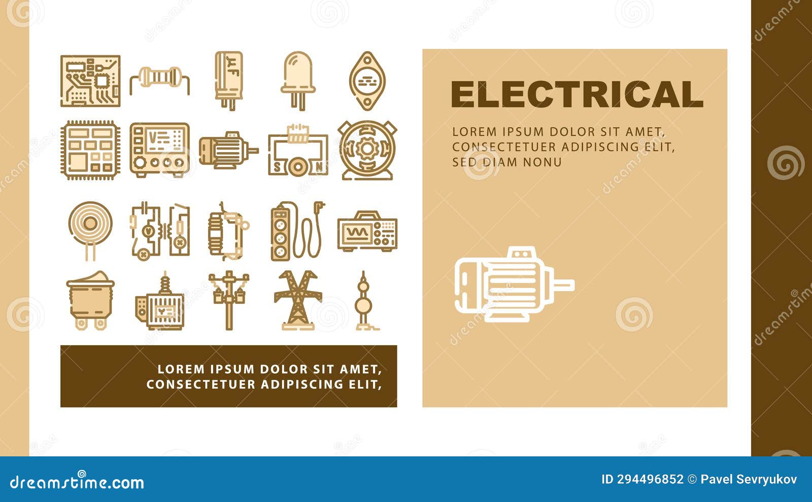 Engineer Worker Industry Landing Header Vector Stock Vector ...