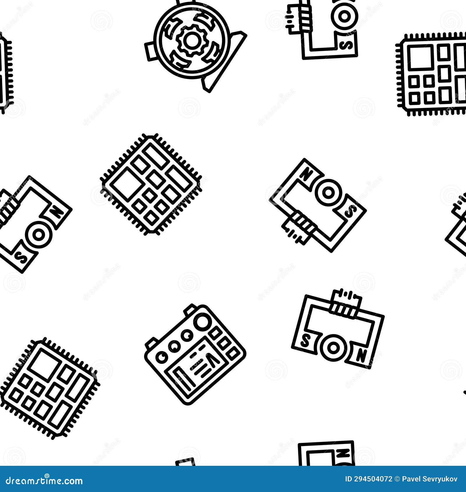 Engineer Worker Industry Vector Seamless Pattern Stock Vector ...