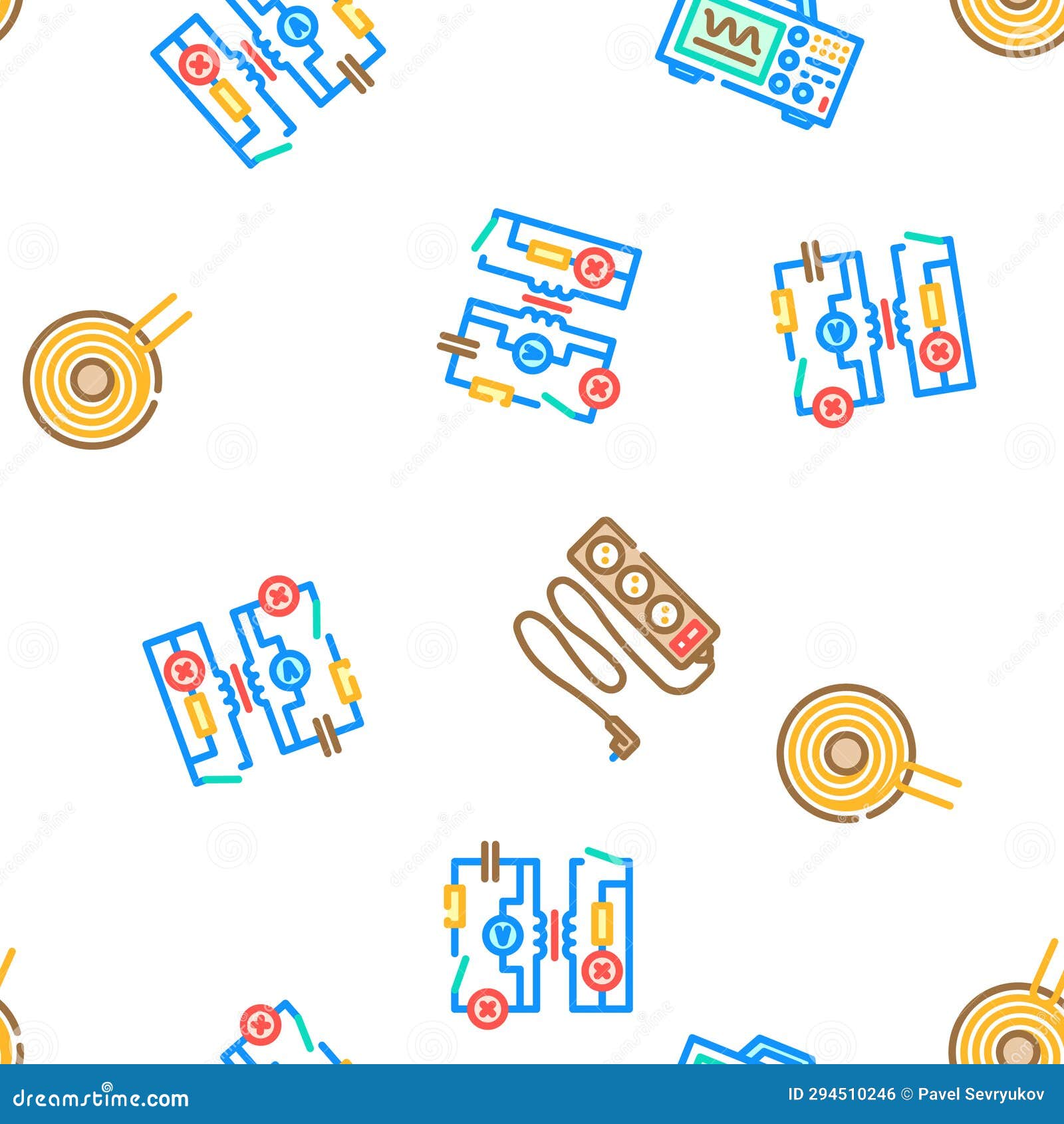 Engineer Worker Industry Vector Seamless Pattern Stock Vector ...