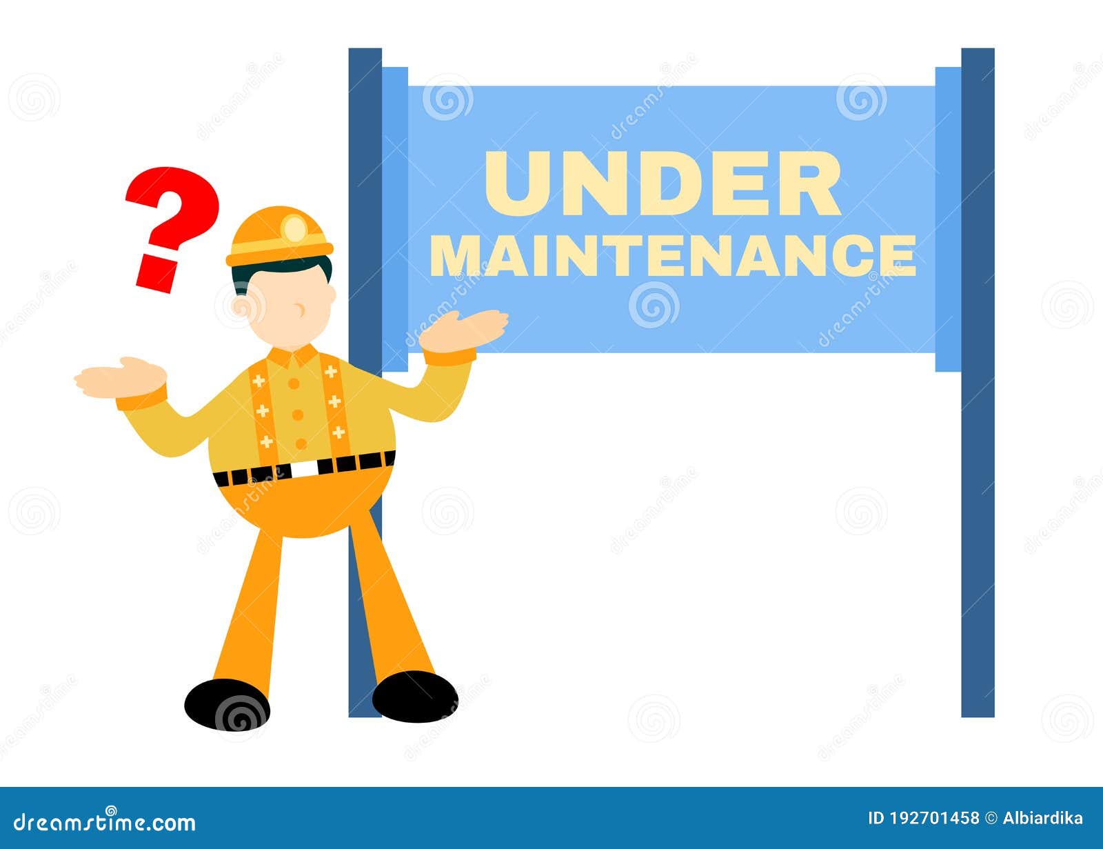 Engineer Worker and Maintenance Information Cartoon Doodle Flat Design ...
